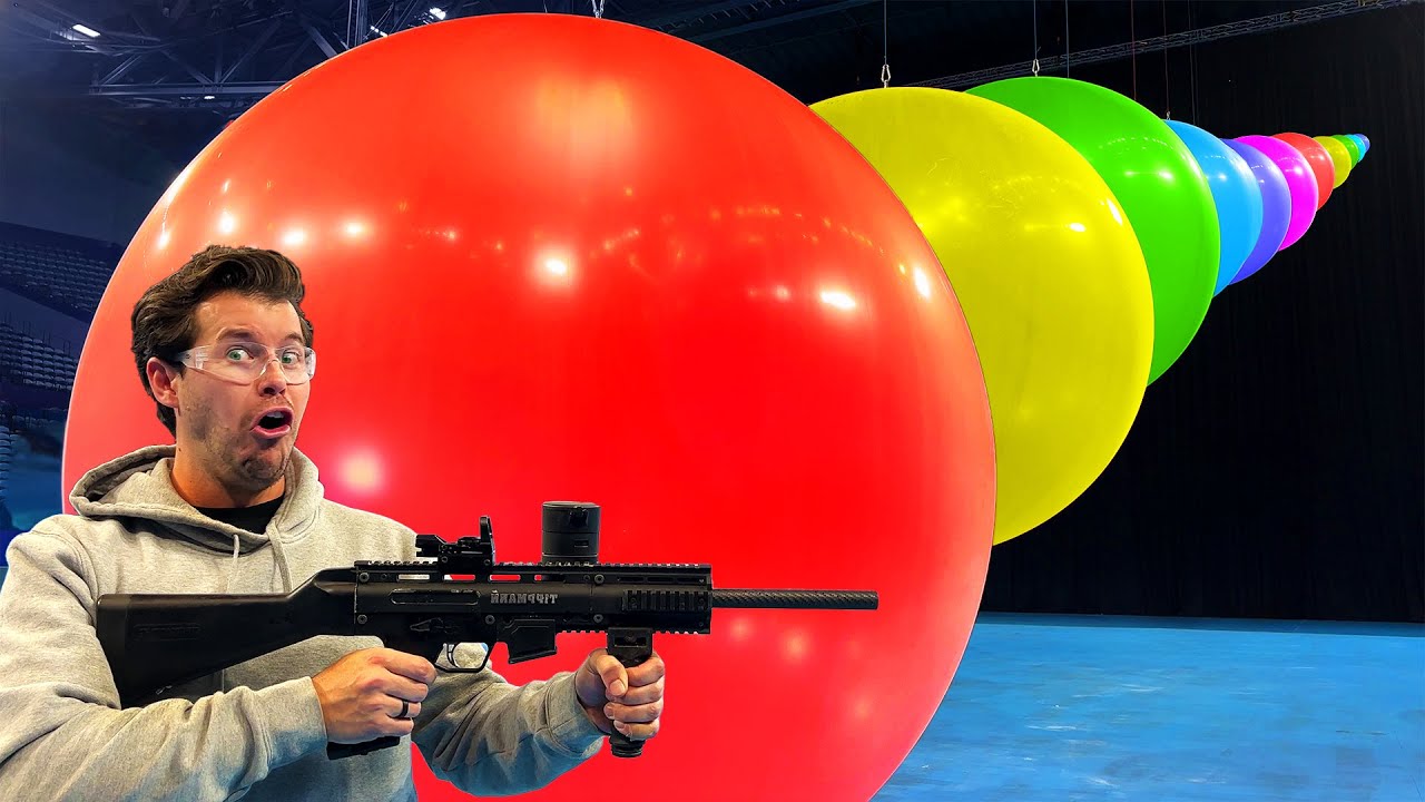 How many giant balloons can stop a paintball gun