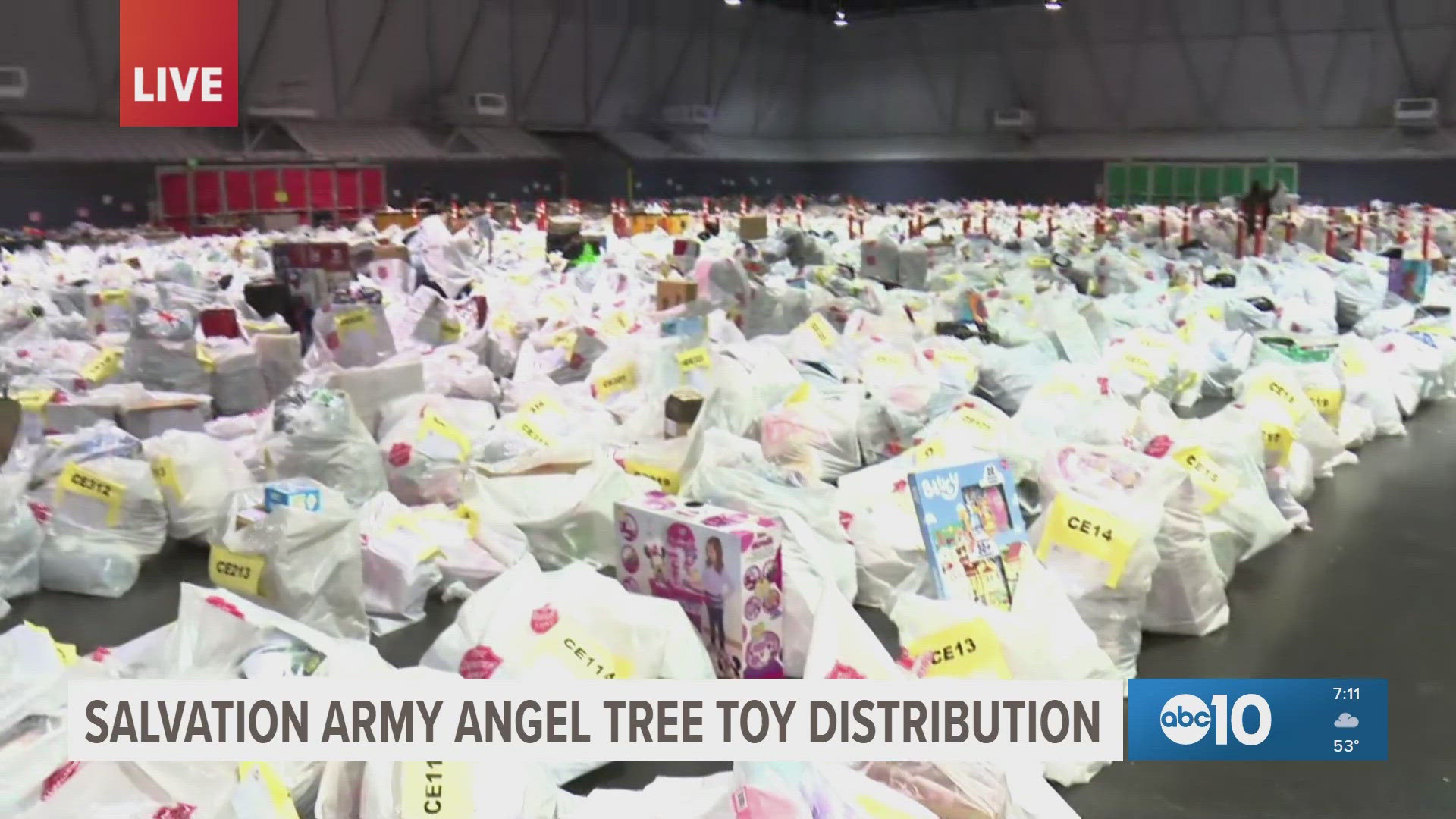 Salvation Army Angel Tree toy distribution