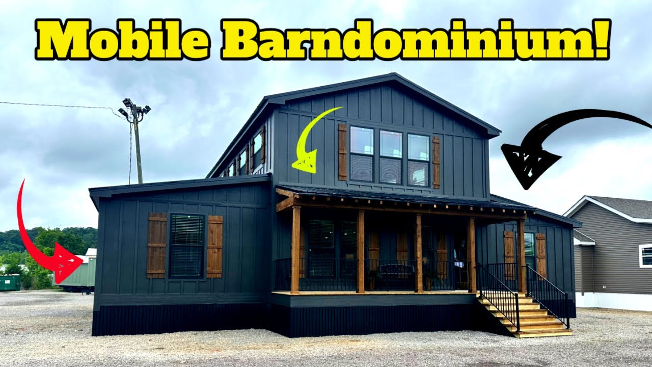 Inside a 4000 sq ft mobile home designed as a modern barndominium