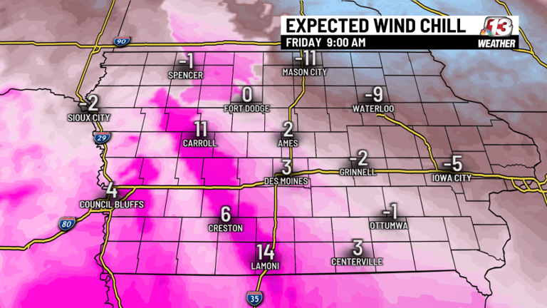 High winds and falling temperatures ahead for central Iowa Thursday