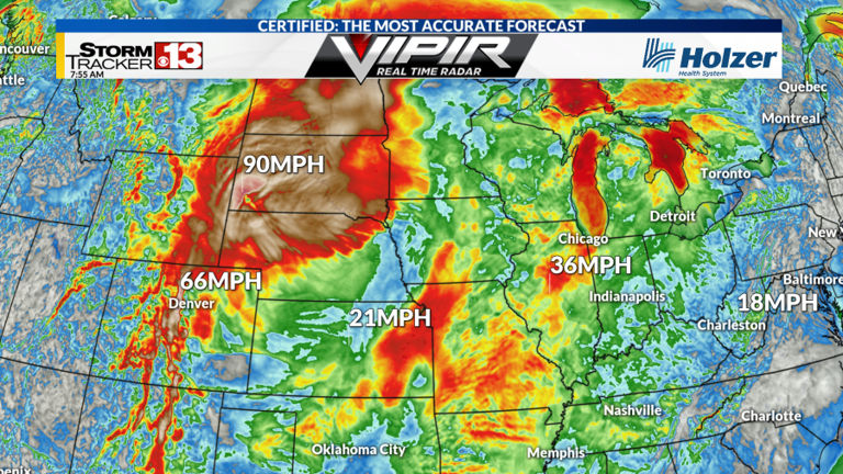 Intense wind storm sweeping across Central Plains arrives in our region ...