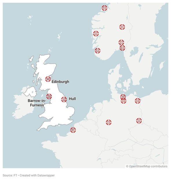 Russia's nuclear threat exposed as map lists 32 chilling targets