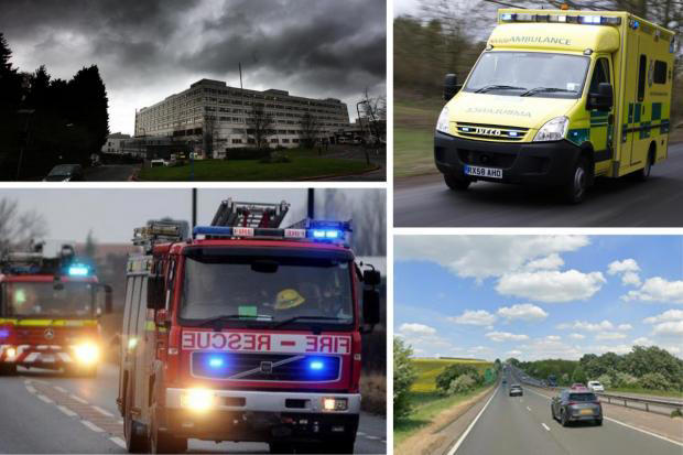 Fire crews rescue trapped severely injured man as three-lorry crash ...