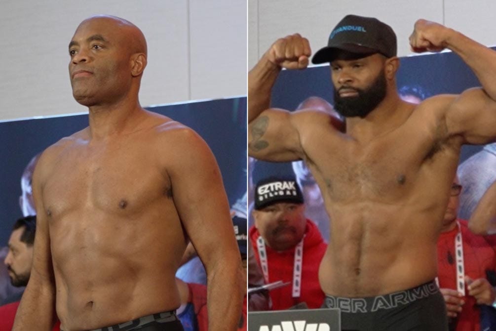 Anderson Silva, Tyron Woodley make weight for Netflix boxing match