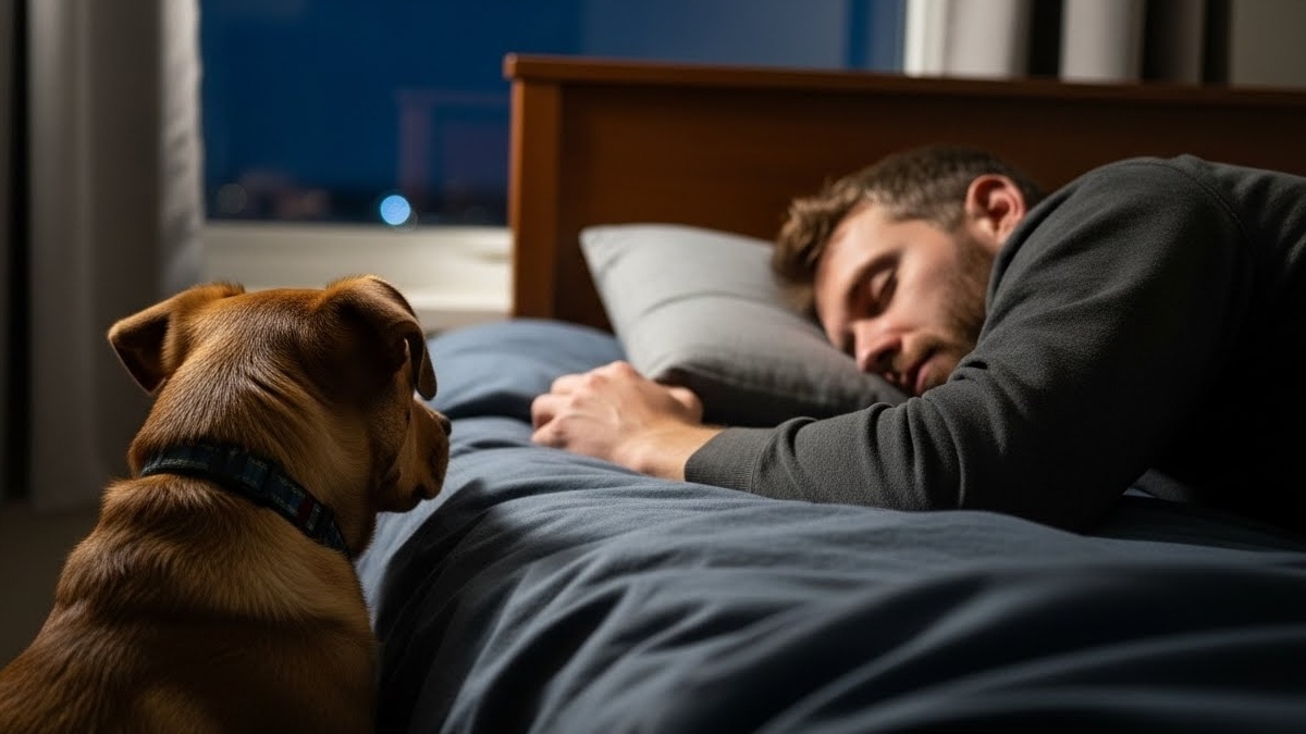 Why does your dog come into your room at night to watch you?