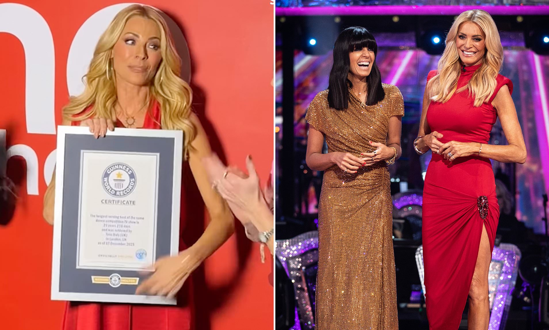Tess Daly is overcome with emotion as she is awarded a Guinness World ...