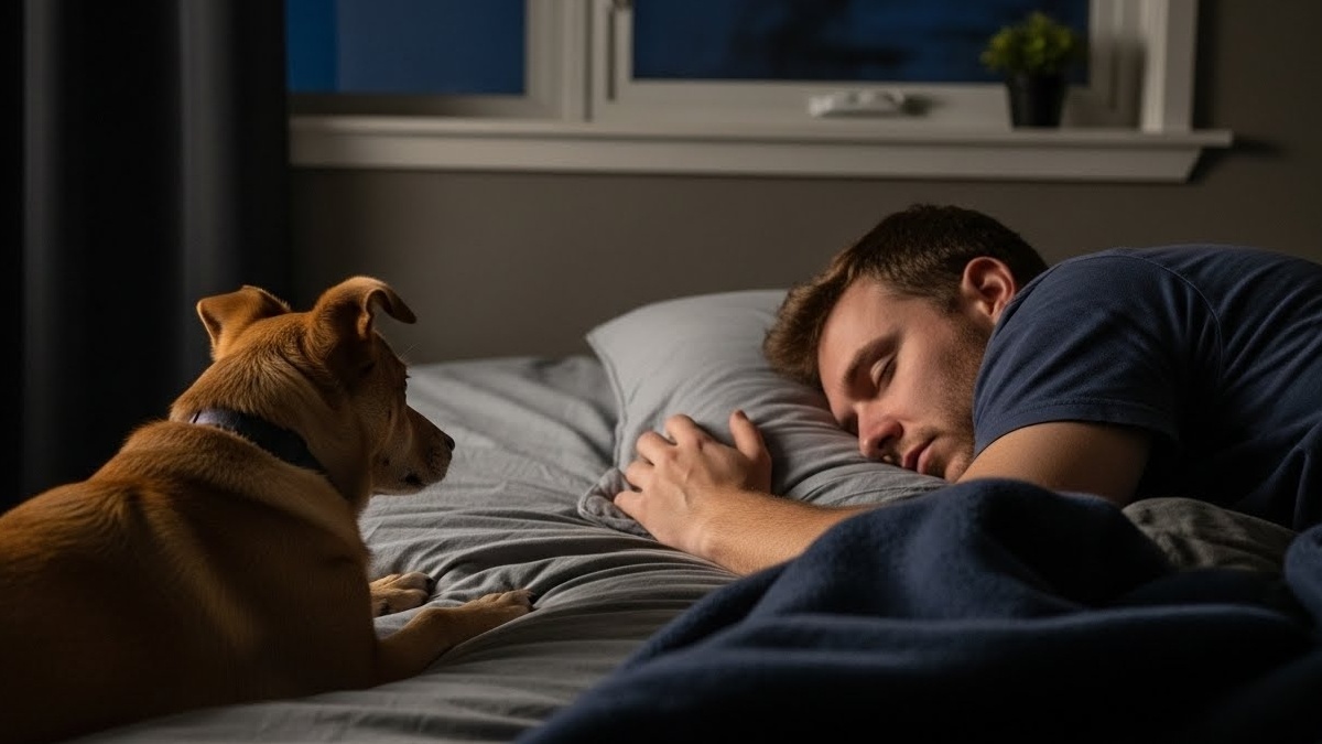 Why does your dog come into your room at night to watch you?