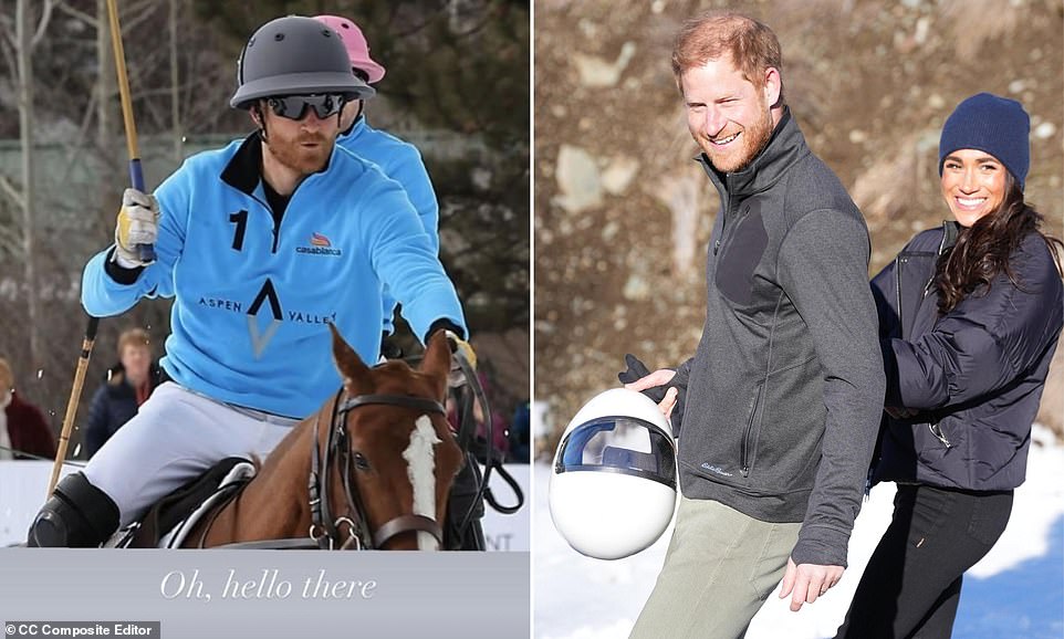 Meghan posts photo of Prince Harry in snow polo match