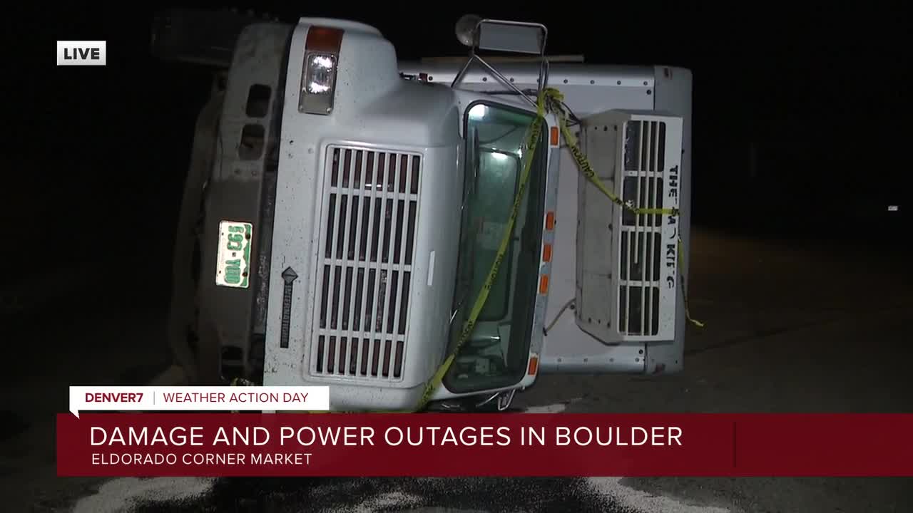 Damage and power outages in Boulder Thursday morning