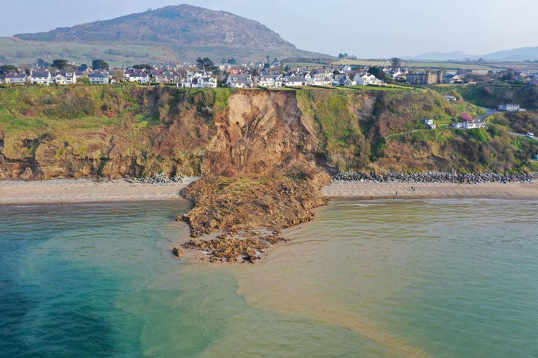 Catastrophic landslides wreak havoc on properties at Gwynedd beach