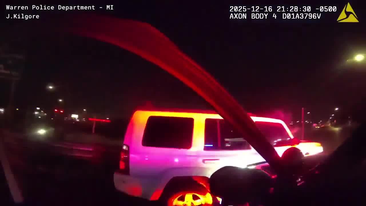 Bodycam shows aftermath of Warren police chase