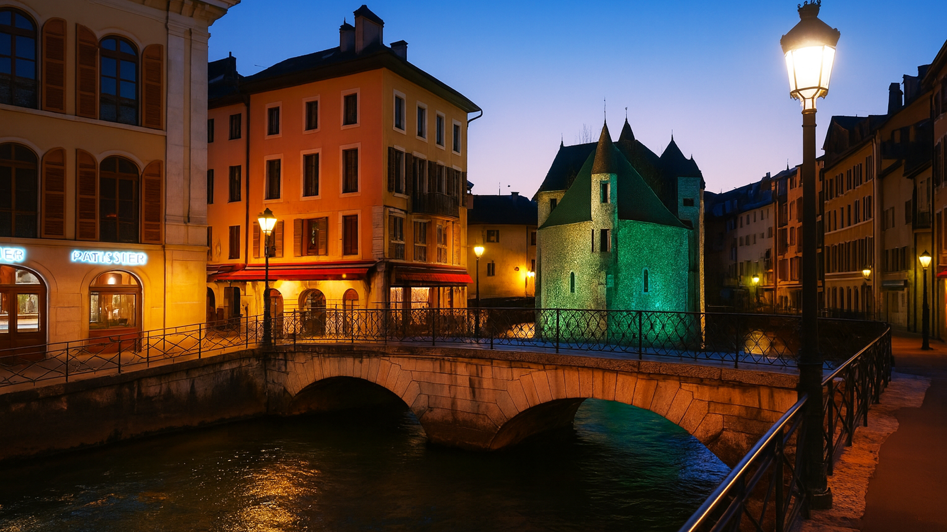 Annecy France: Evening walk in alpine town (4K)