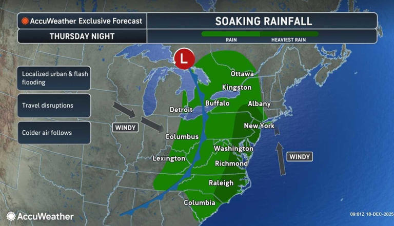 Damaging winds up to 60 MPH, torrential rain hitting Northeast as storm ...