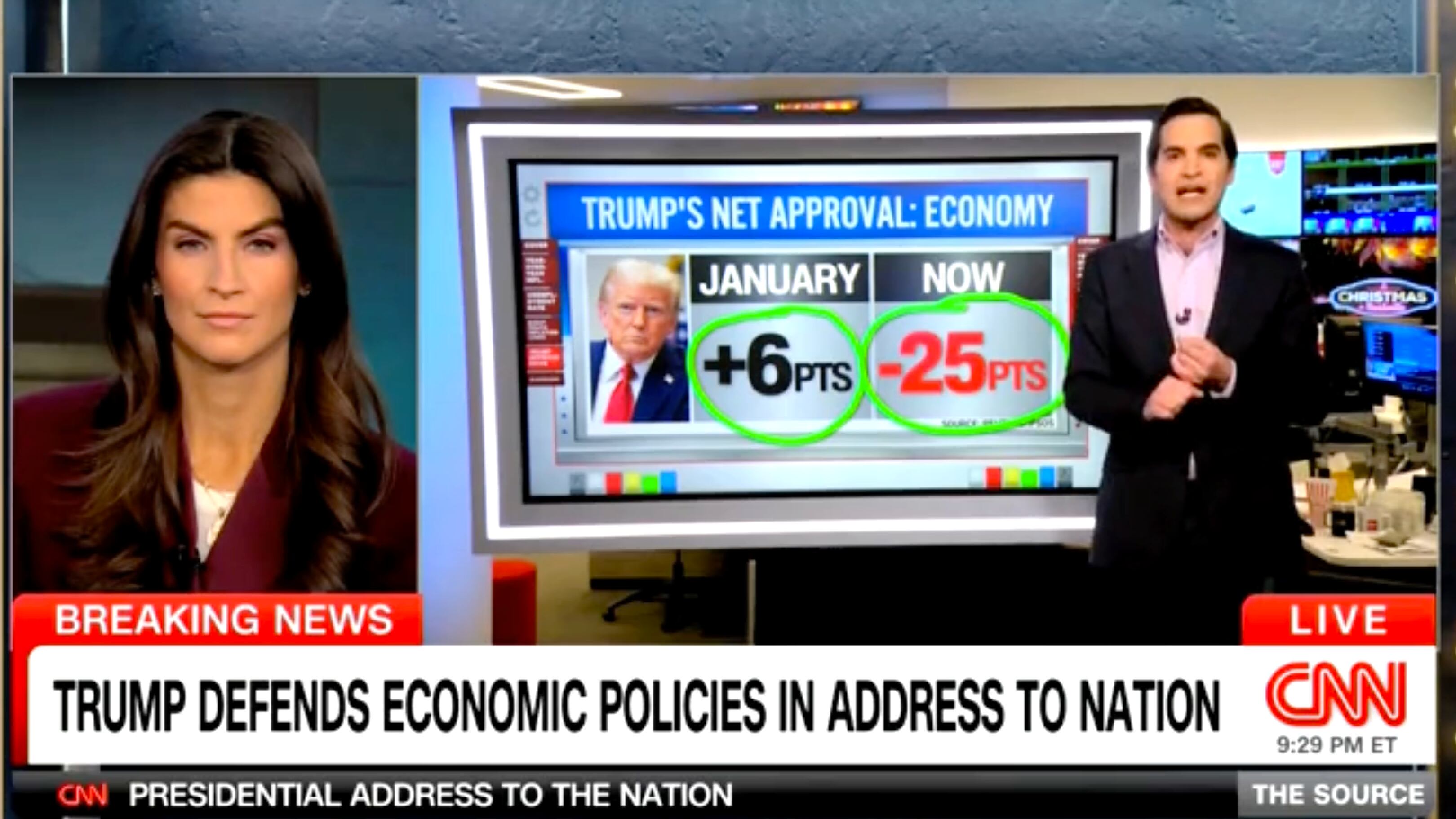 CNN data guru reminds Trump his economic approval rating is 'flat out ...
