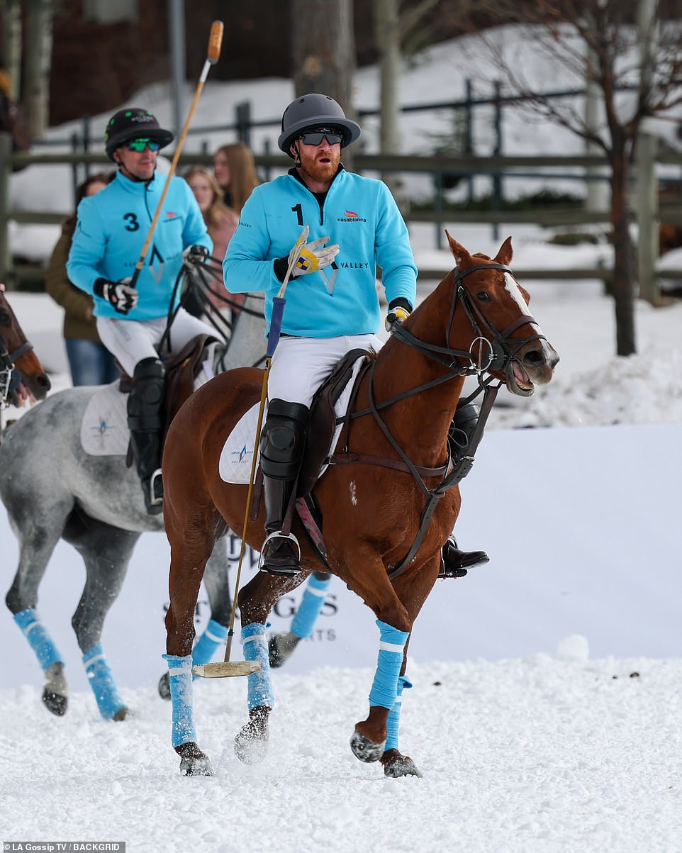 Meghan posts photo of Prince Harry in snow polo match