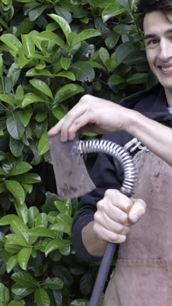 I built a spring axe!