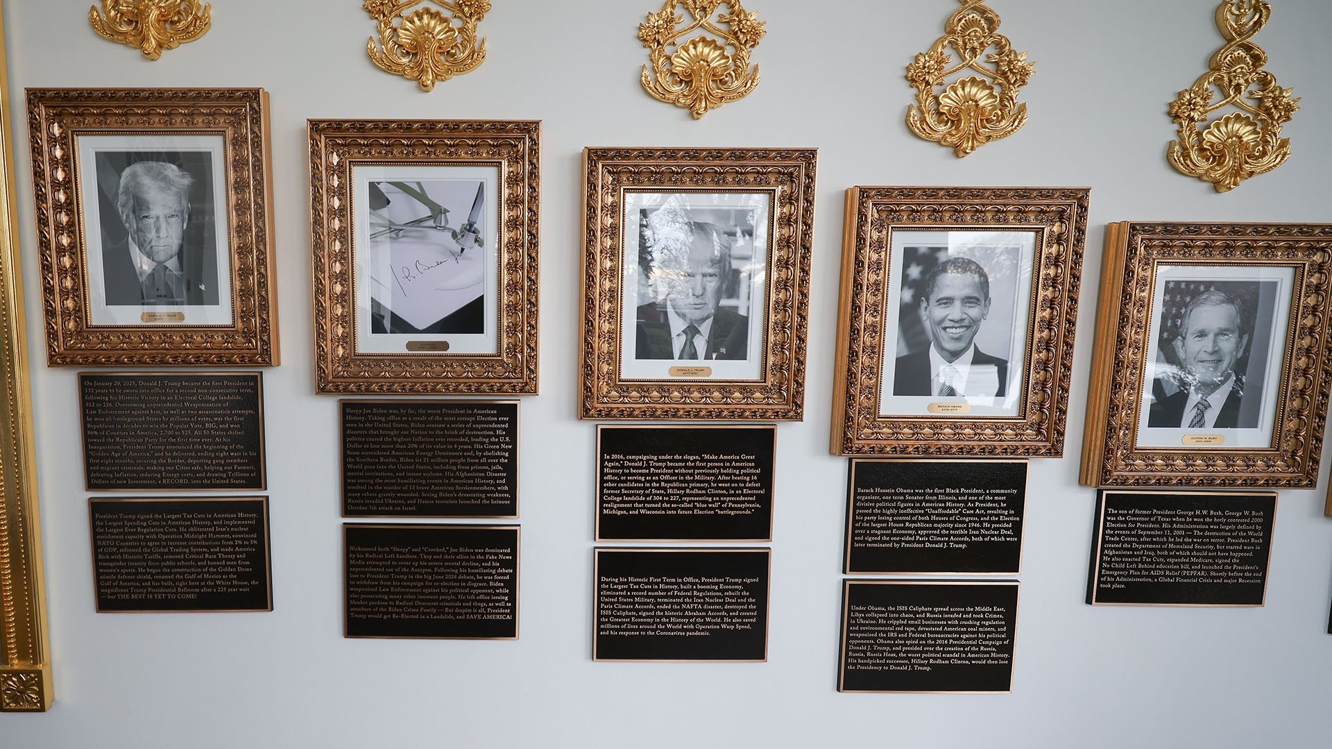 White House installs plaques mocking former presidents