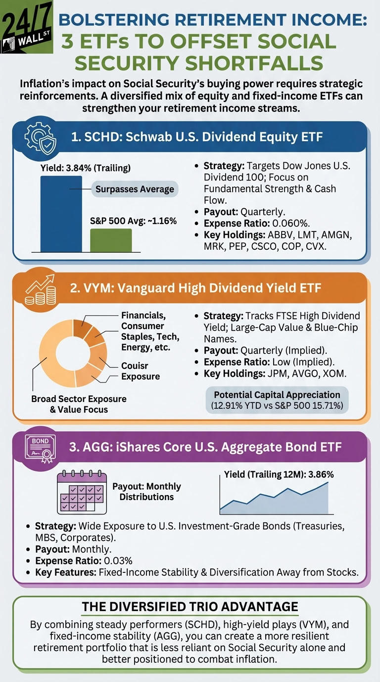 The 3 income ETFs I’d use to offset Social Security