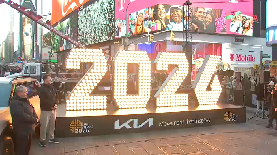 New Year's Eve numerals arrive in Times Square ahead of 2026 celebration