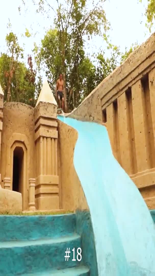 Backyard water slide build: Epic jungle-style adventure!