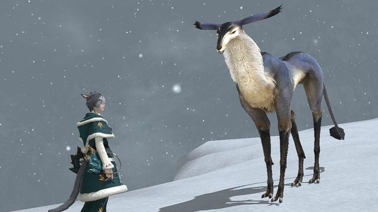 FFXIV patch 7.4 added a glitched level 1 nothing antelope deer mob ...