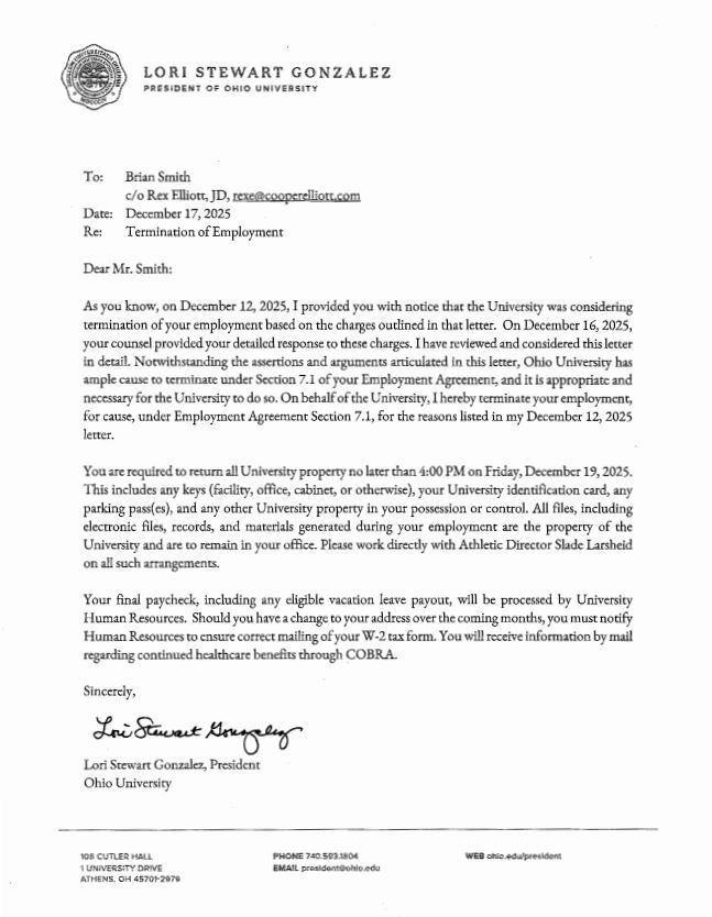 OU football coach Brian Smith terminated after affairs with student ...