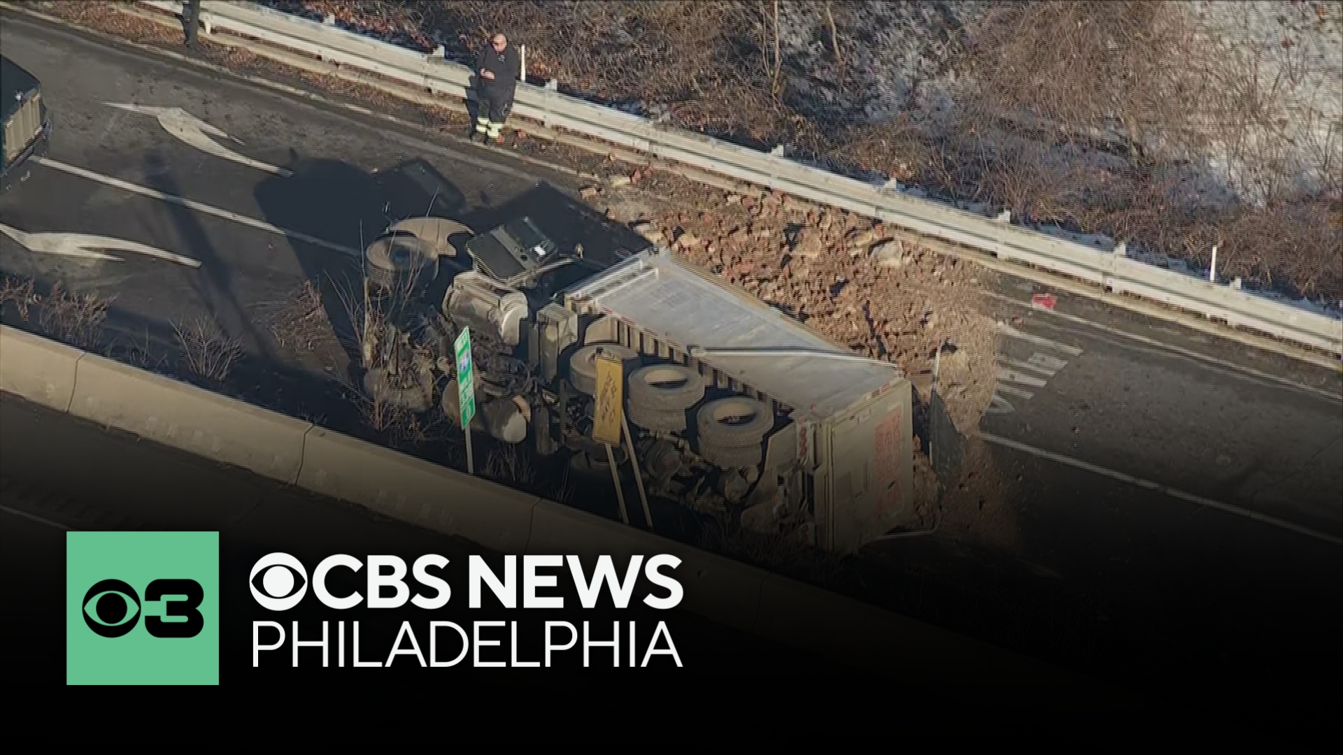 Dump Truck Overturns On Ramp To Belmont Avenue On I 76 Westbound