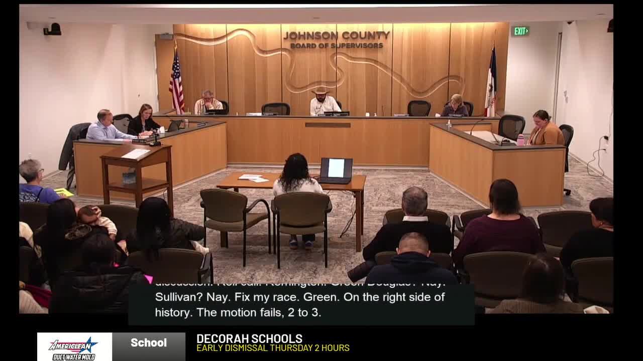 Johnson County supervisors reject workplace protection resolution