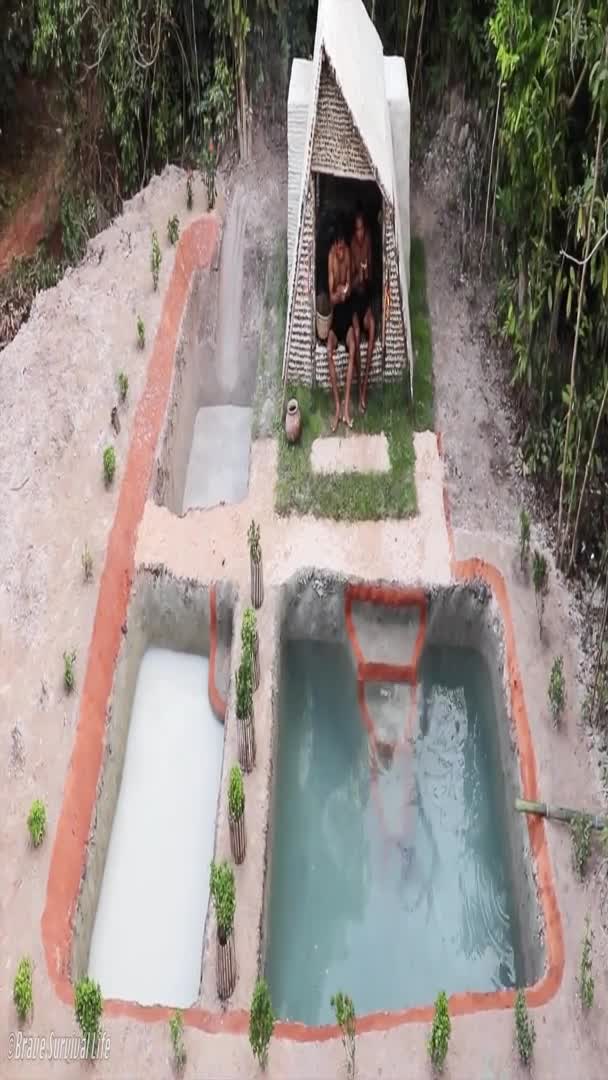 Primitive technology: Building a jungle house using ancient techniques ...