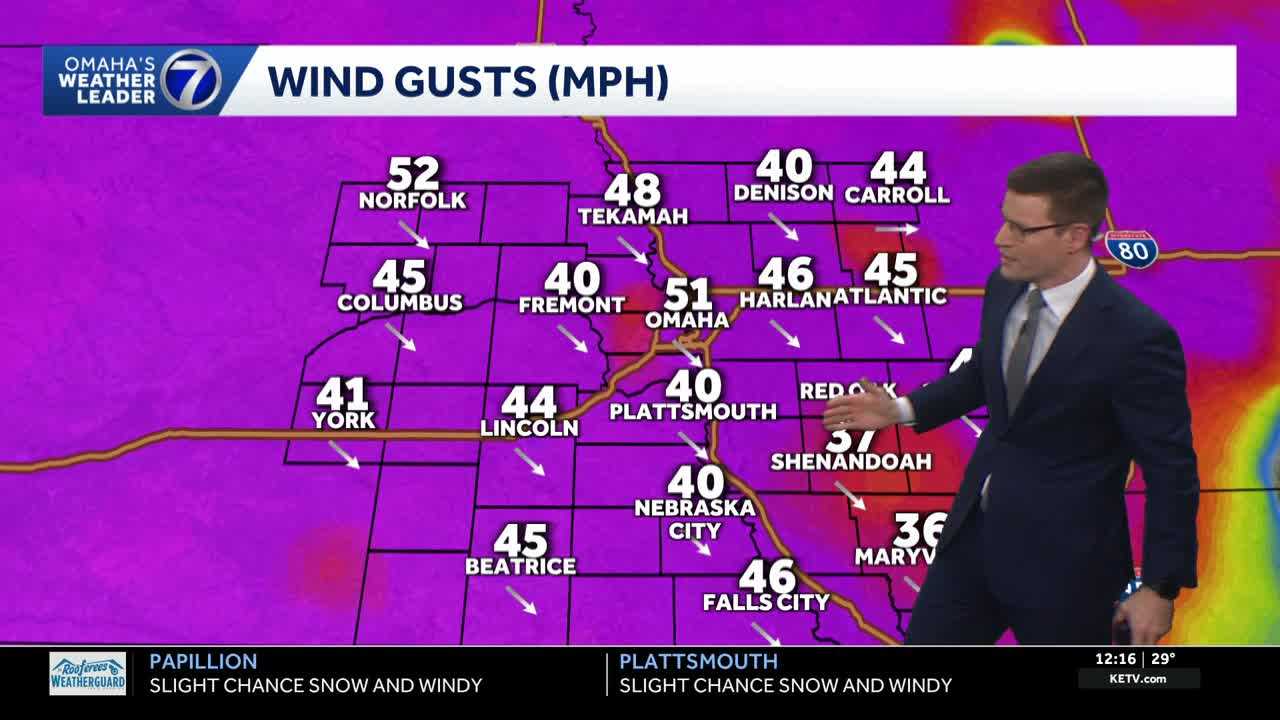 High wind warning, falling temperatures Thursday for Omaha area