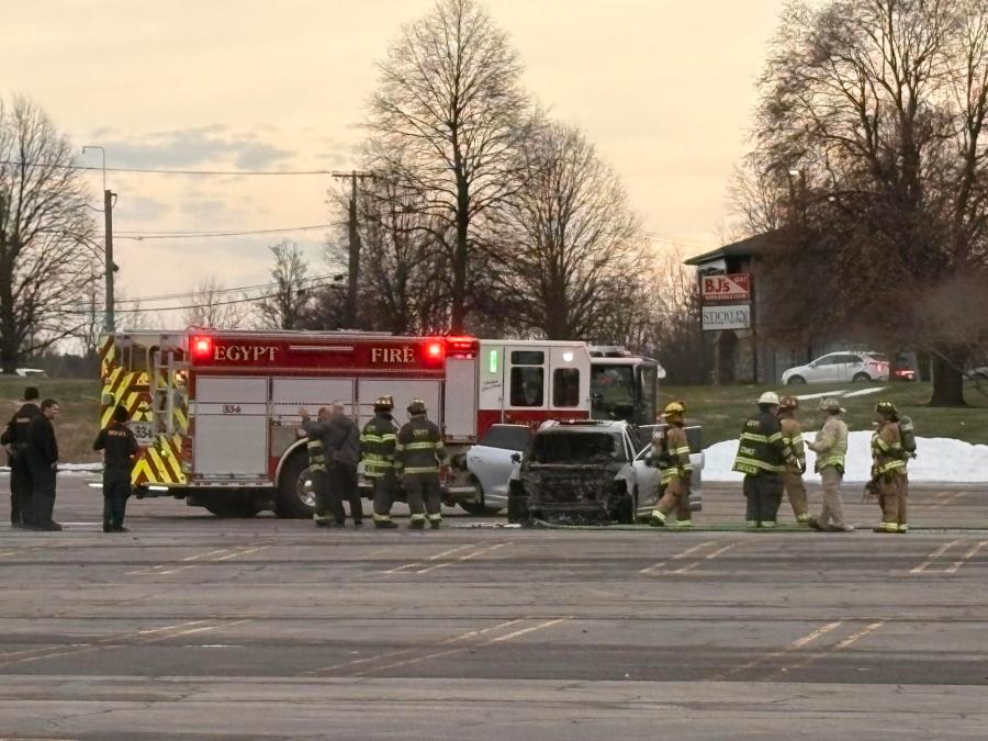 Vehicle fire erupts in Eastview Mall parking lot