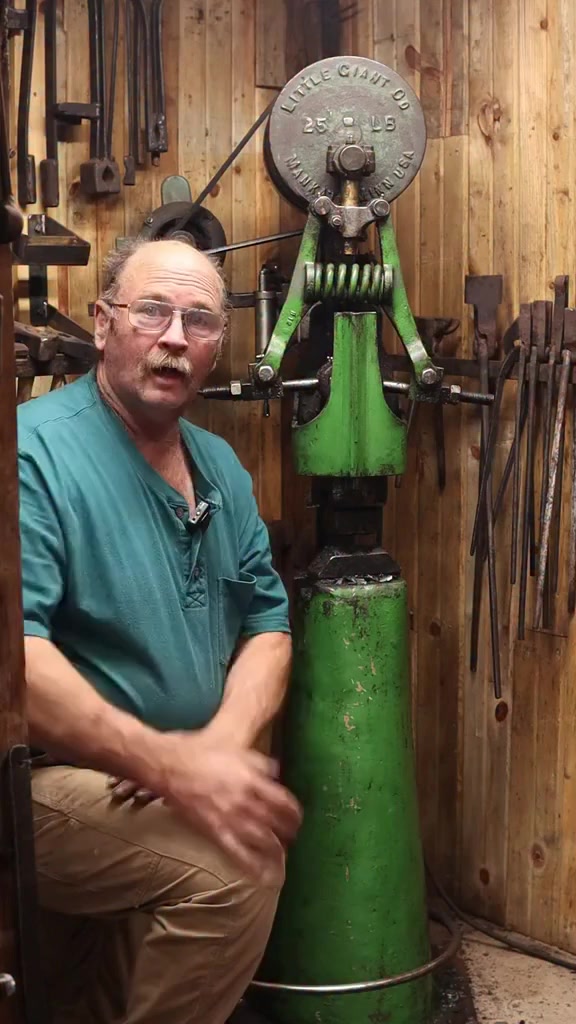 Using a 25 lb Little Giant power hammer