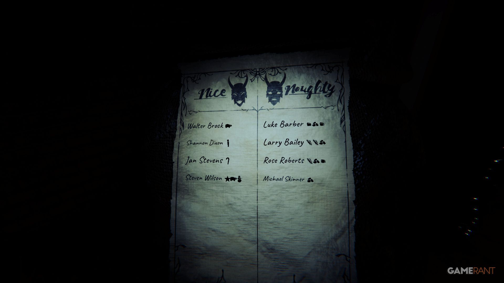 All naughty and nice list symbols & gifts in Phasmophobia