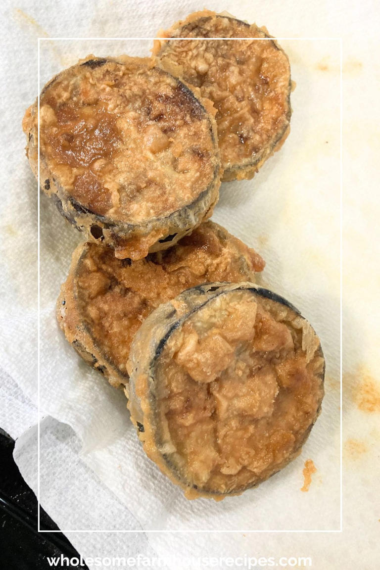 Old-fashioned fried eggplant with pancake batter recipe