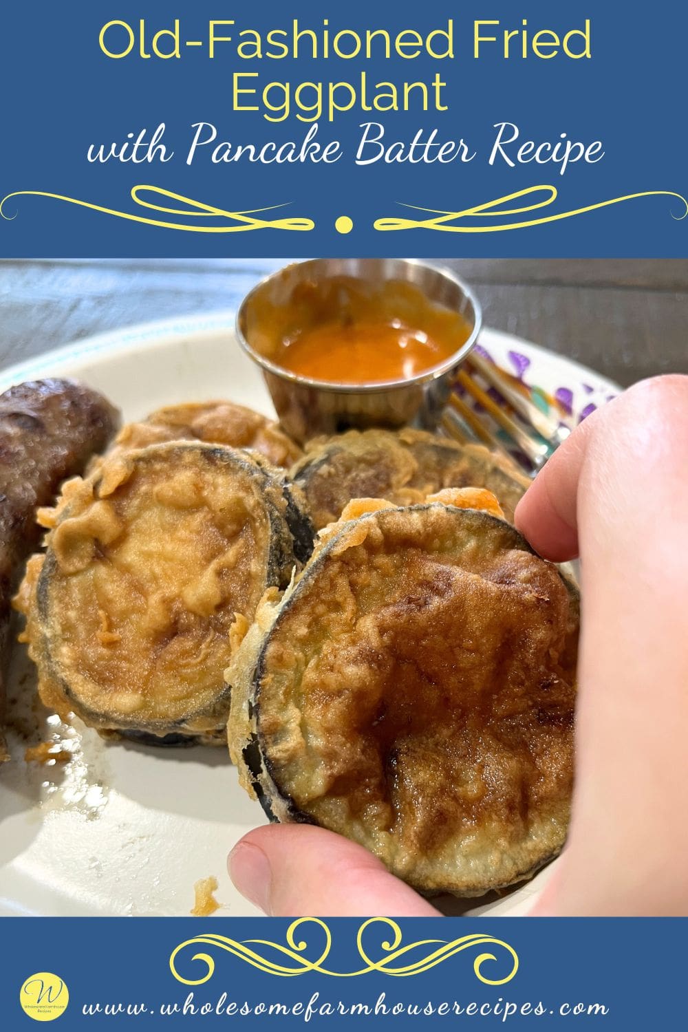 Old-fashioned fried eggplant with pancake batter recipe