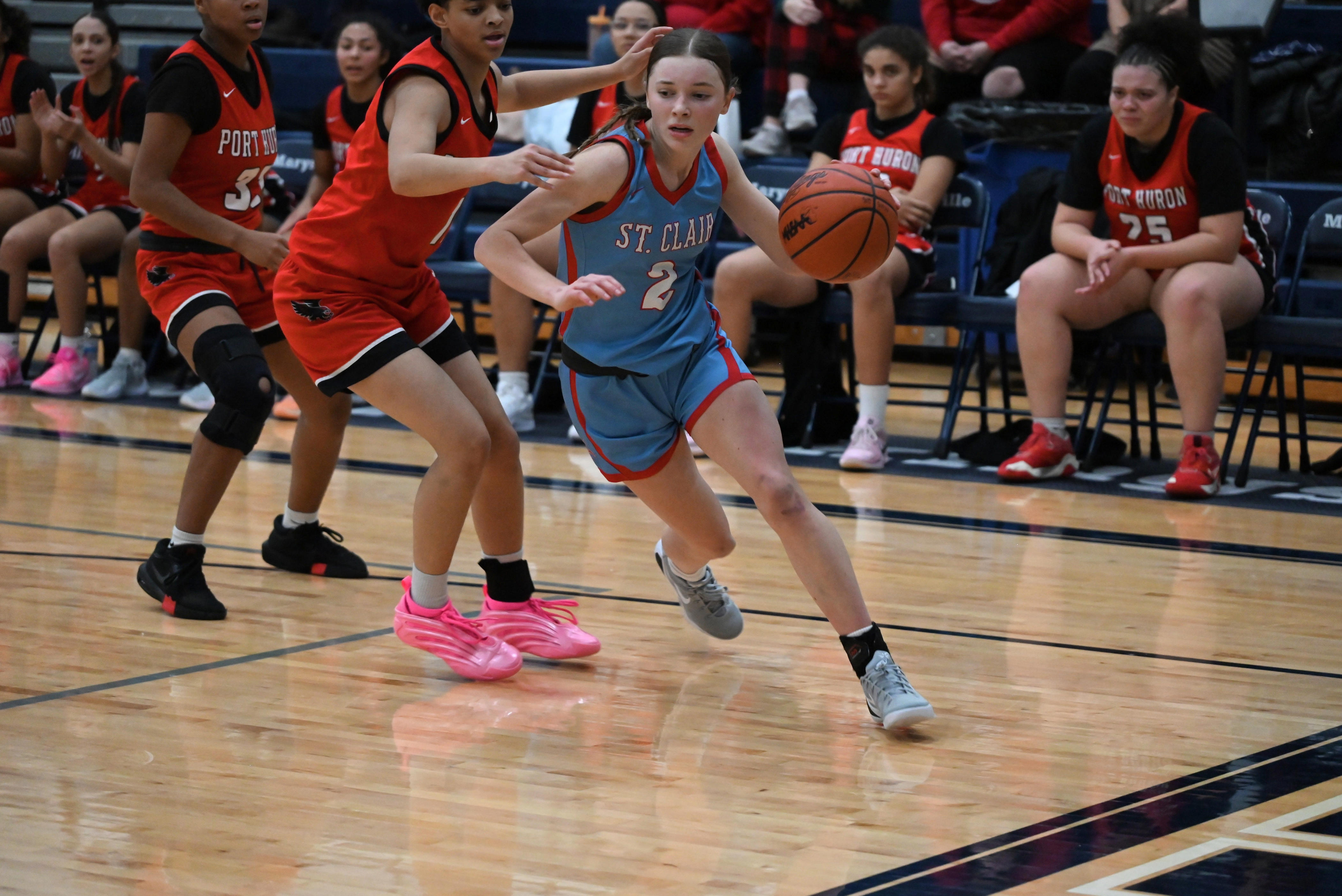 St. Clair girls basketball scores season-high 65 points in league win