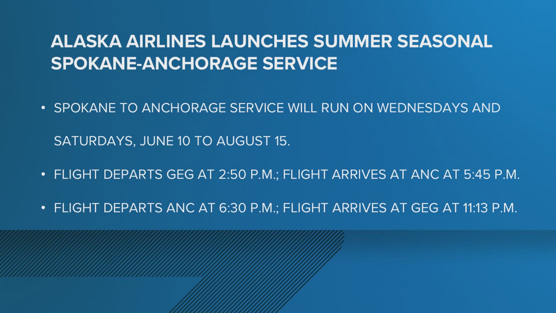 Alaska Airlines announced a new summer seasonal service from Spokane to ...