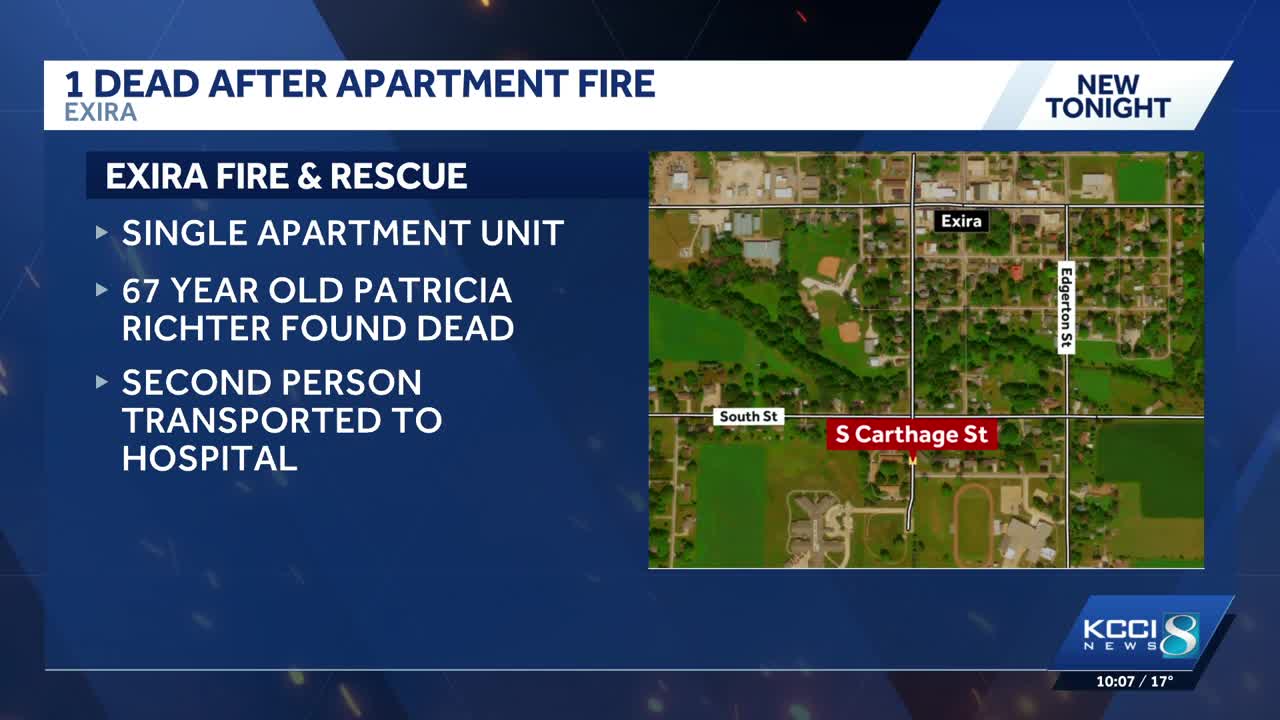 One dead, one hospitalized after Exira apartment fire
