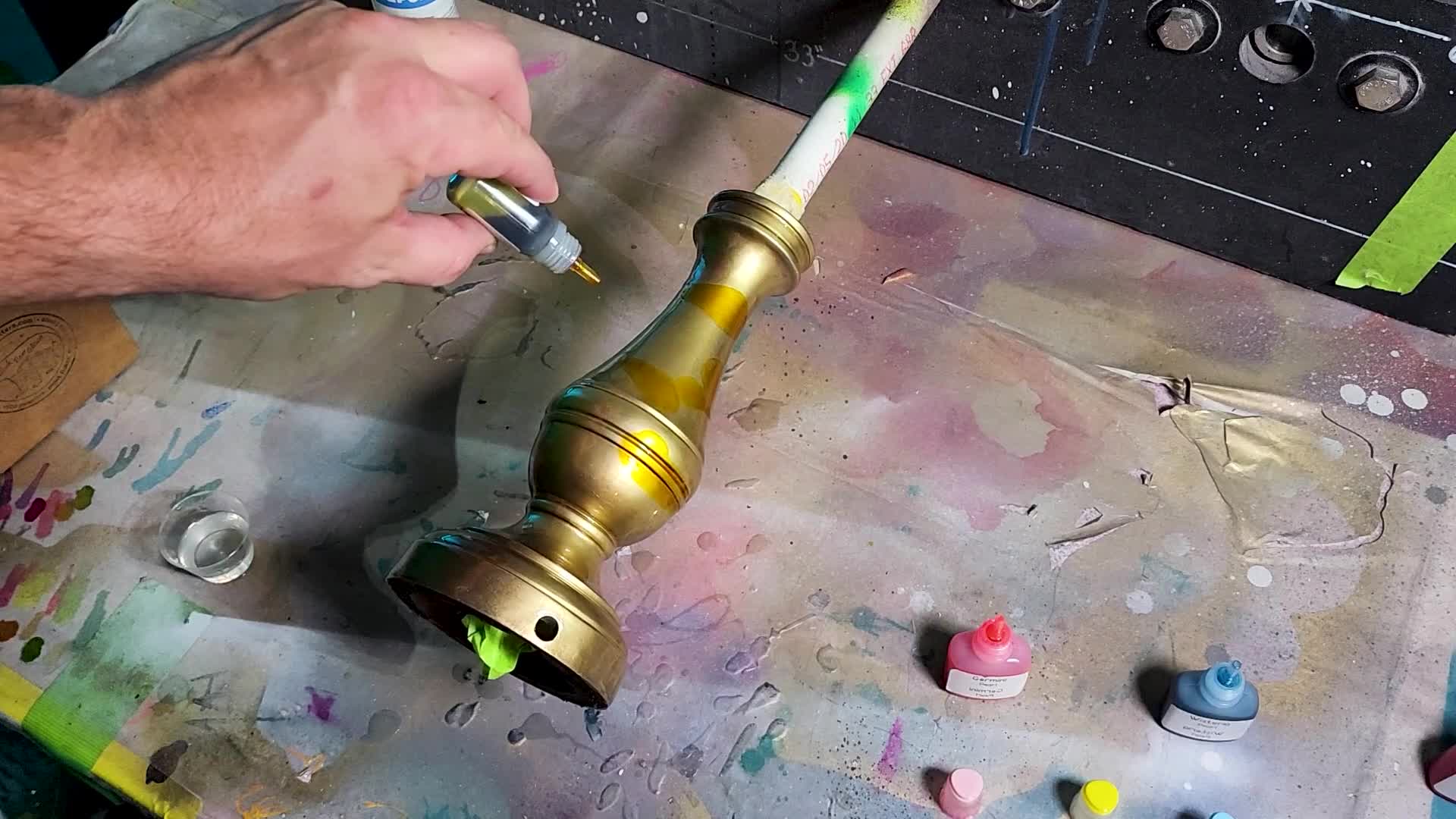 NSANE Way to Transform a Cheap Lamp with Alcohol Inks and Epoxy!