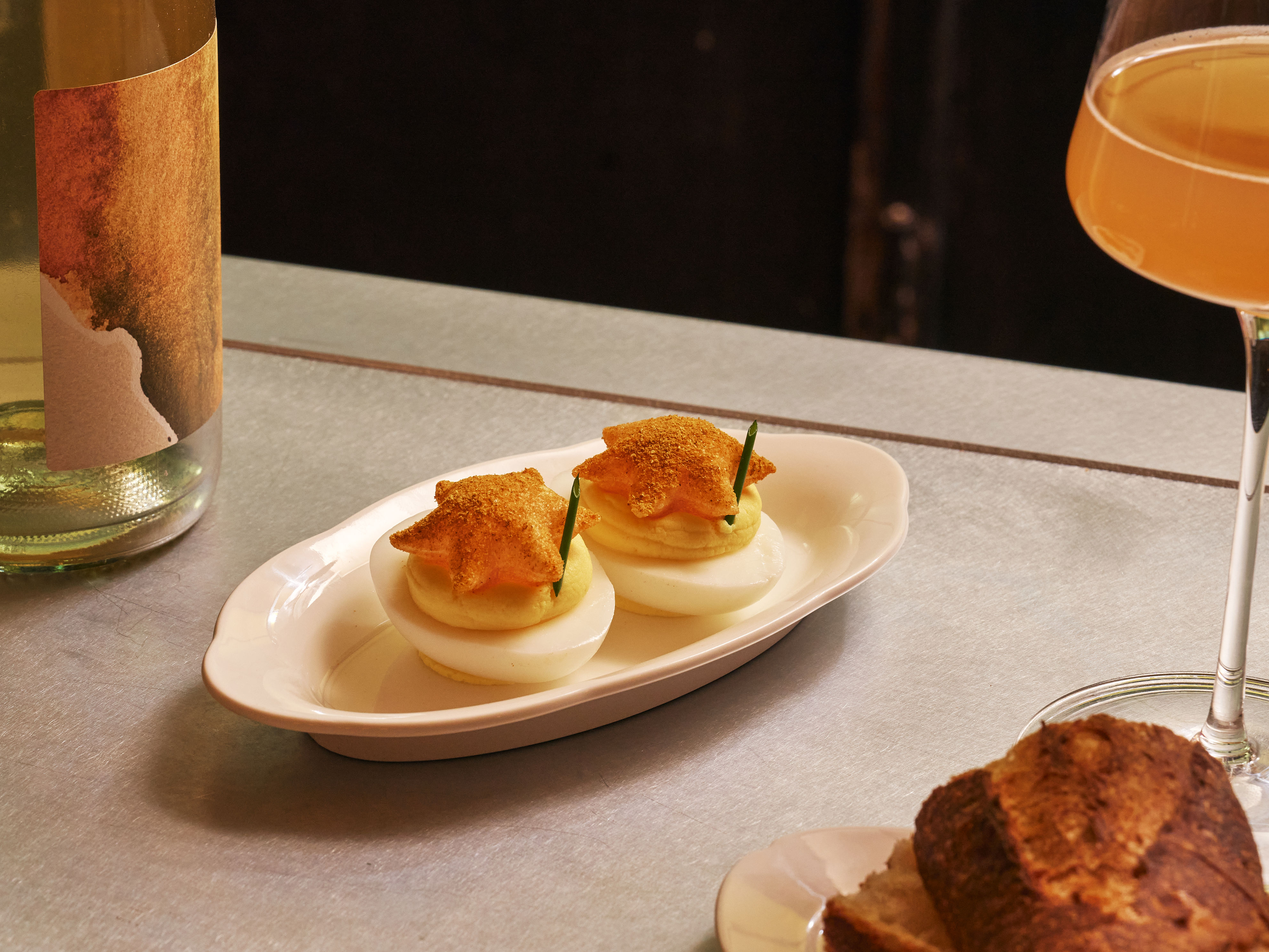 A tiny West Village wine bar where deviled eggs are the stars