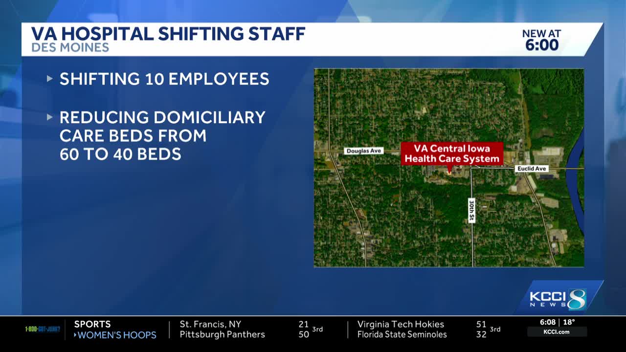 VA Central Iowa Health System in Des Moines reassigns staff due to low ...