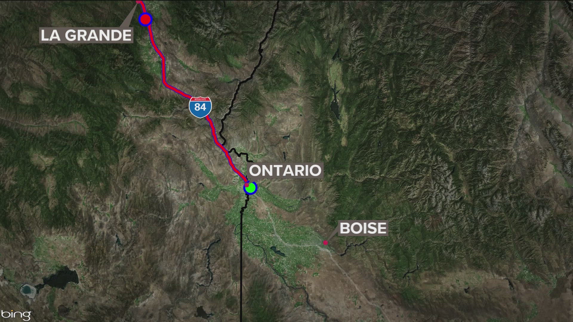 I-84 closed in eastern Oregon from Ontario to La Grande
