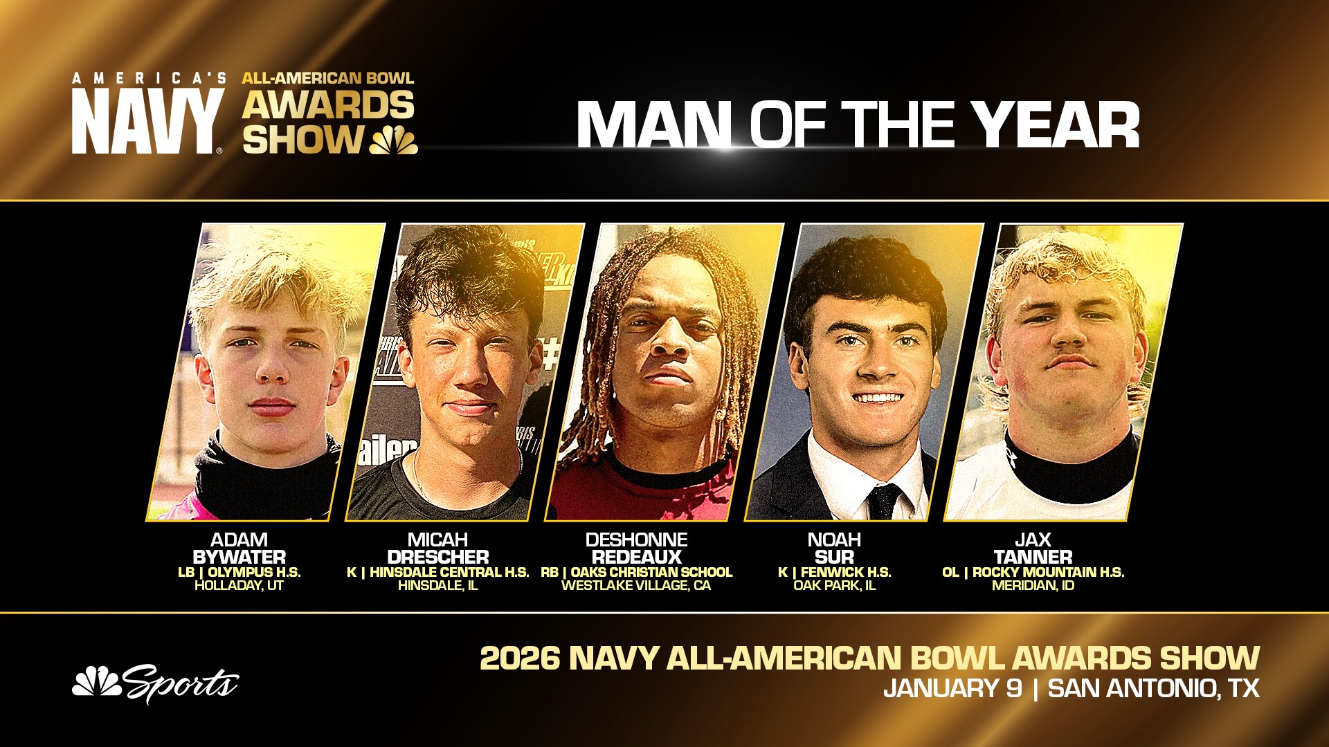 Finalists selected for the 2026 Navy All-American Bowl Man of the Year