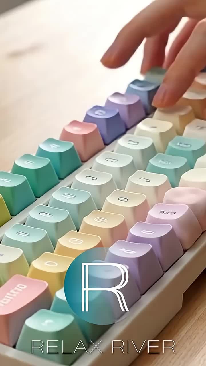 Satisfying ASMR short (weird keyboards) 🍯⌨️ #relaxing #veo3