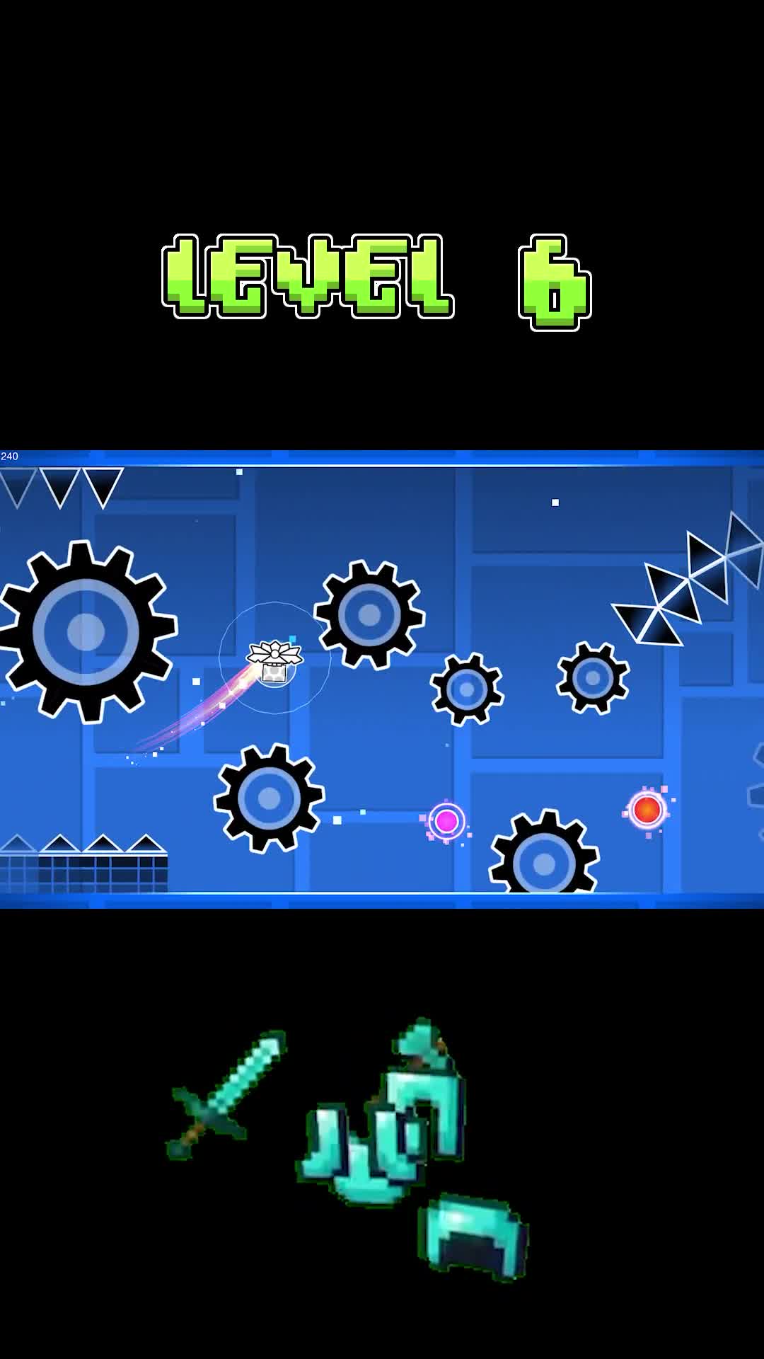 10 levels of difficulty in Geometry Dash! (IMPOSSIBLE) #shorts