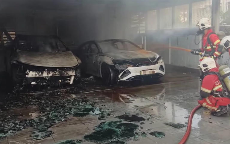 BOMBA investigating fire involving two EVs parked at home