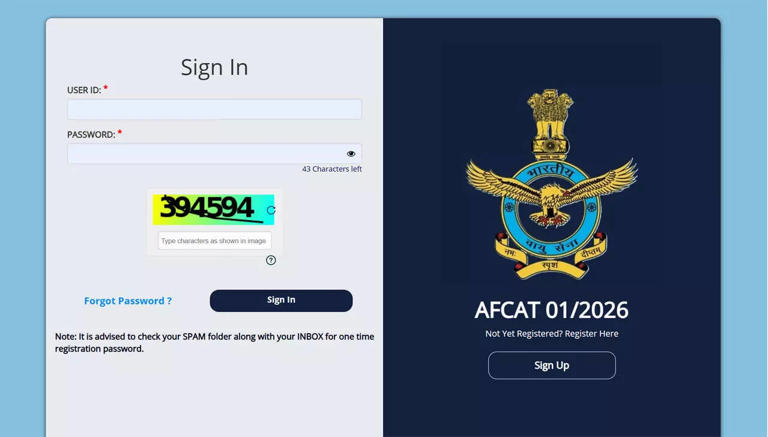 AFCAT 01/2026 online application closes today: Apply for flying officer ...