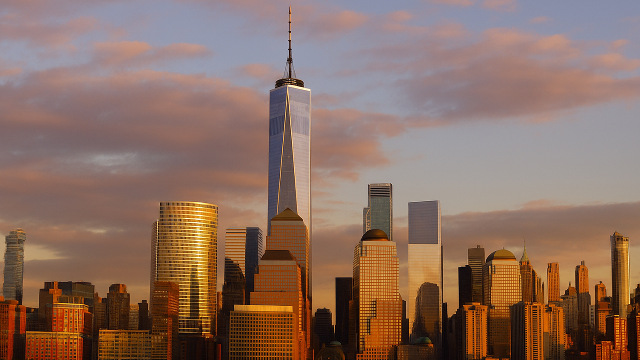 Aerial views around One World Trade Center