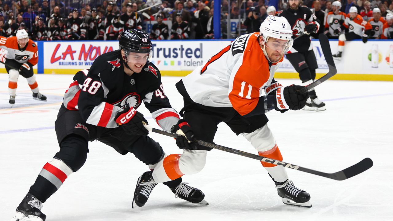 NHL roundup: Thompson, Ostlund score late as Sabres beat Flyers