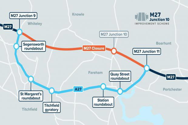 'Severe delays' expected due to M27 closure over Christmas - all you ...